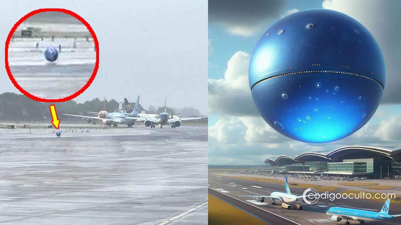 Misterioso orbe azul desciende en aeropuerto de Manchester. Experto ...